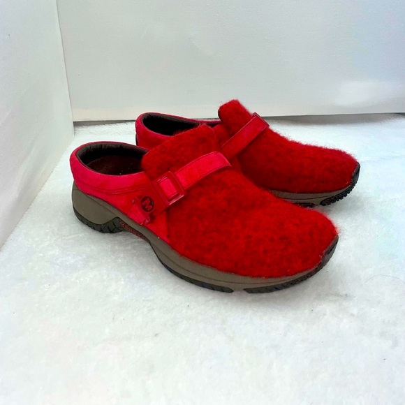 Merrell | Shoes | Merrell Red Wool Clogs Sz 7 | Poshmark